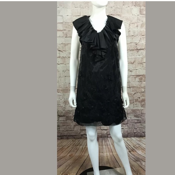 Ryu | Dresses | Ryu Black Dress Medium Semiformal Boutique Rosette ...